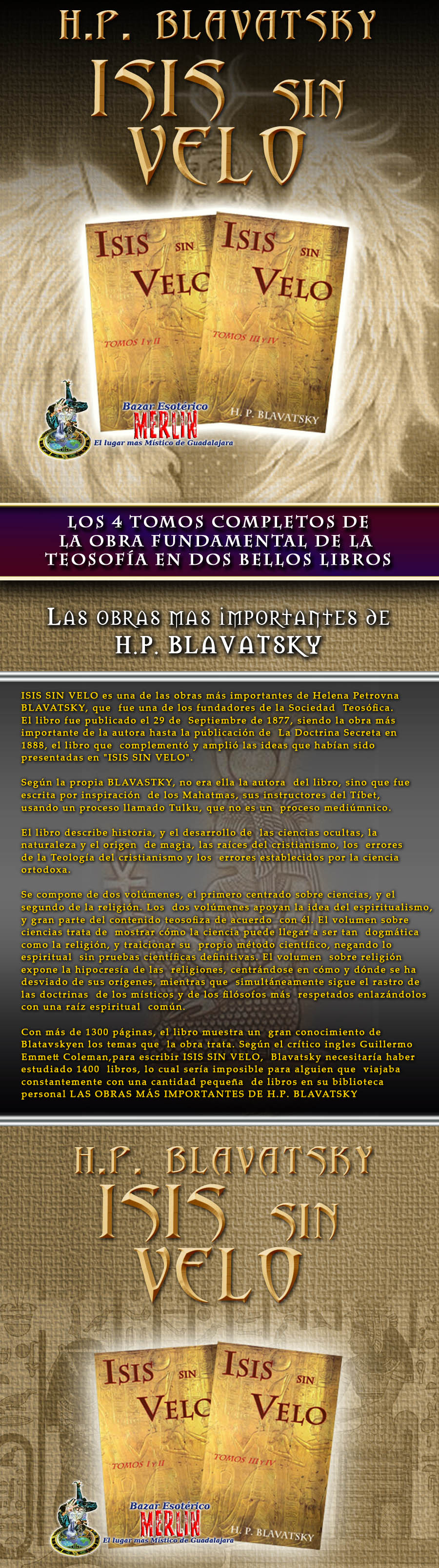 Isis Sin Velo - 2 Libros Con 4 Tomos - Blavatsky CON ENVÍO A TODO ...